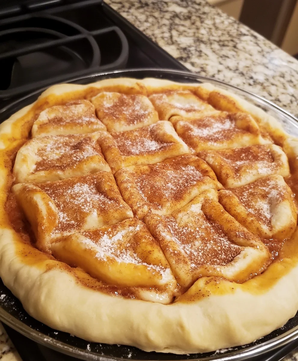 Cinnamon-Sugar Pizza Made with Crescent Rolls