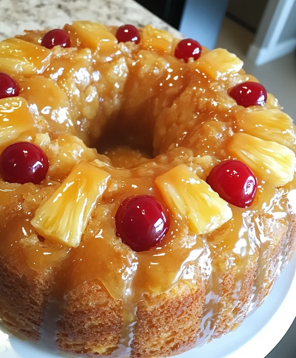 Pineapple Upside Down Bundt Cake